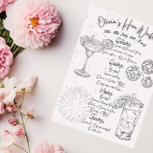 Hen Party Itinerary Template and Packing List - Etsy