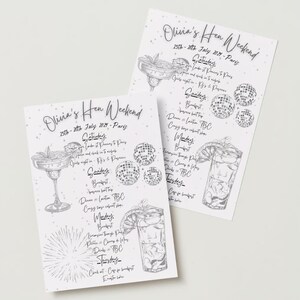 Hen Party Itinerary Template and Packing List - Etsy