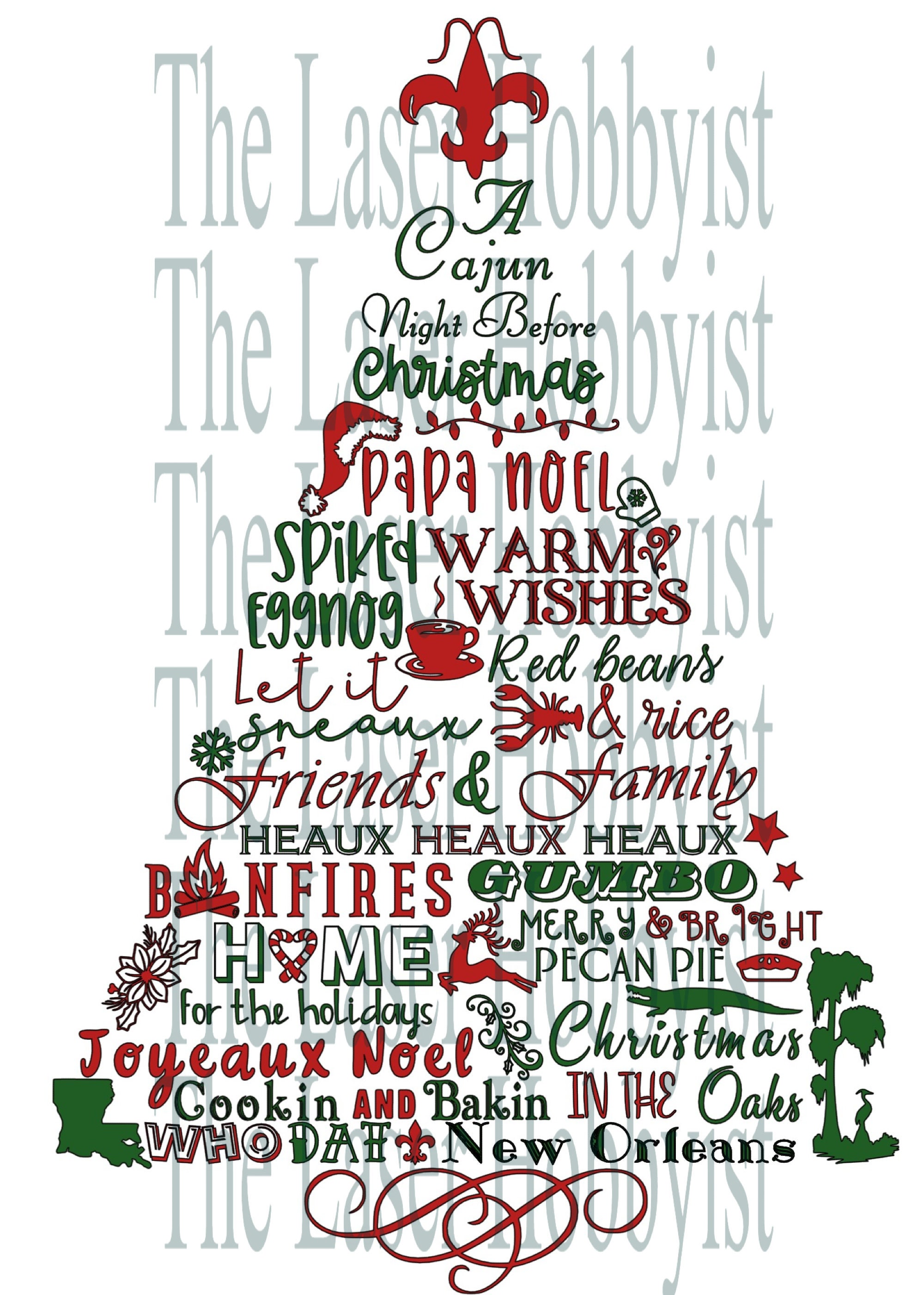 A Cajun Night Before Christmas Tree Digital Print. Includes - Etsy
