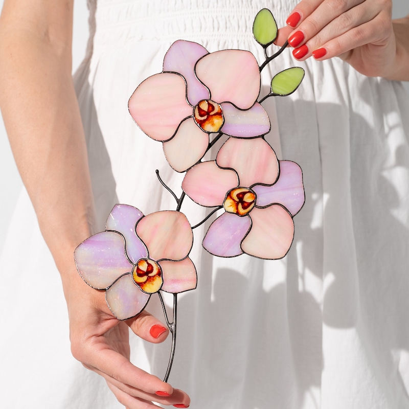 Stained Glass Orchids - Etsy