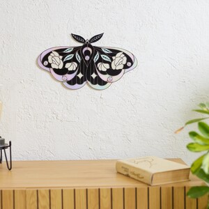 Large Stained Glass Moth Wall Hanging, Boho Wall Decoration, Butterfly ...