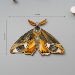 Stained Glass Moth Wall Hanging Decor Bohemian Moth Wall Decor Nature ...