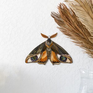 Stained Glass Moth Wall Hanging Decor Bohemian Moth Wall Decor Nature ...