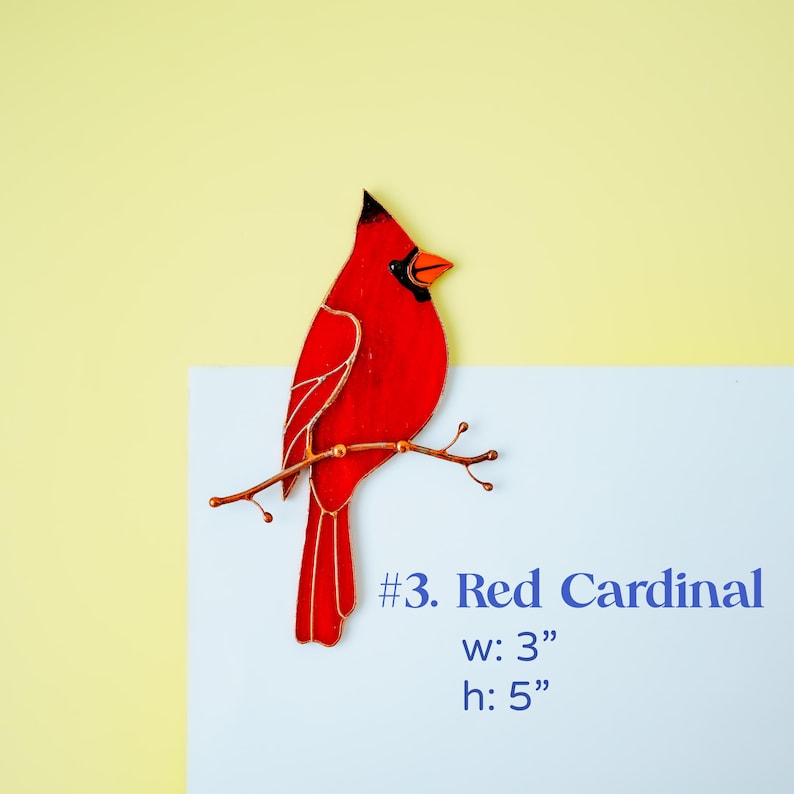 Stained Glass Bird Refrigerator Magnet Set Handmade Kitchen Magnet ...
