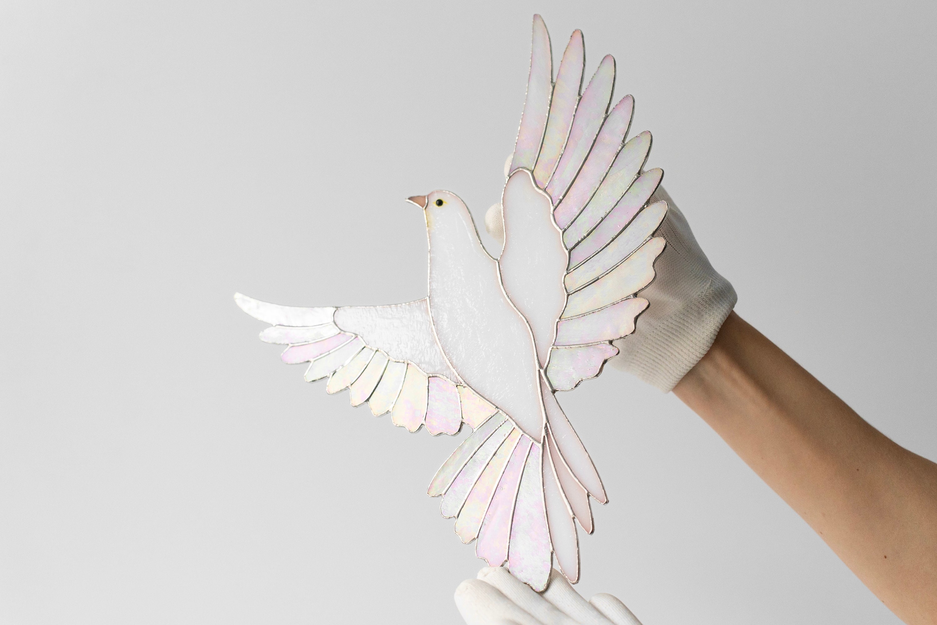 Stained Glass White Dove Wall Decor Dove of Peace Wall - Etsy UK