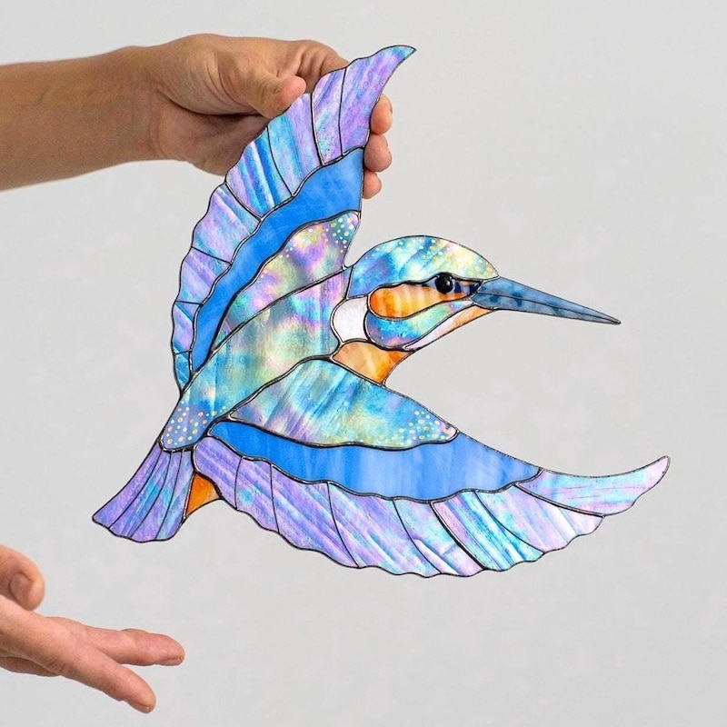 Kingfisher Stained Glass - Etsy
