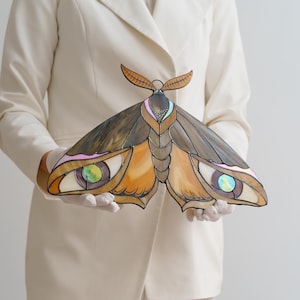 Stained Glass Moth Wall Hanging Decor Bohemian Moth Wall Decor Nature ...