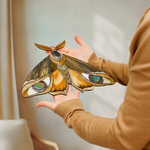 Stained Glass Moth Wall Hanging Decor Bohemian Moth Wall Decor Nature ...