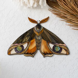 Stained Glass Moth Wall Hanging Decor Bohemian Moth Wall Decor Nature ...