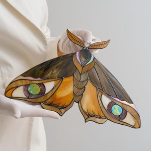 Stained Glass Moth Wall Hanging Decor Bohemian Moth Wall Decor Nature ...