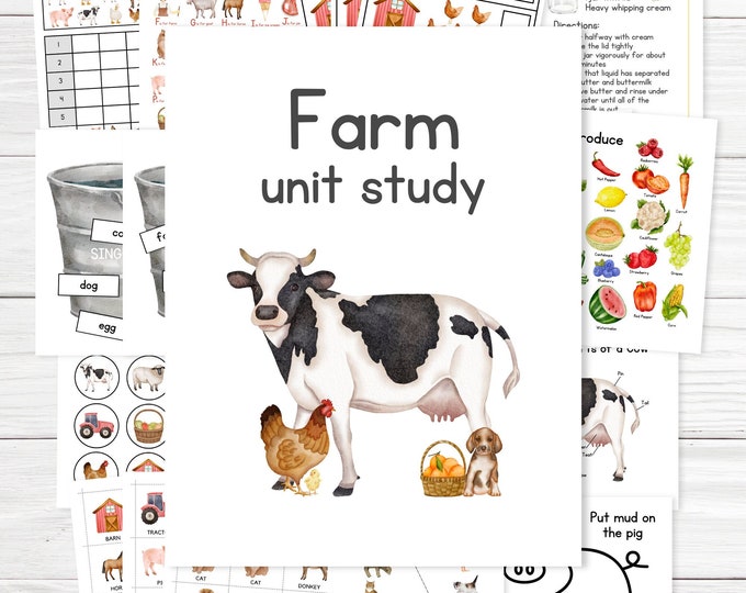 Farm Unit Study Printable – Montessori Farm Theme Activities (digital ...