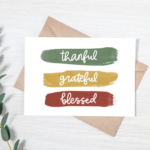 Thankful Card - Etsy