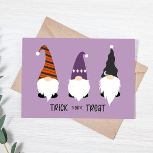 Halloween Gnome Card Printable Halloween Card Cute Halloween Card Gnome ...