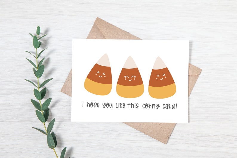 Candy Corn Card - Corny Card - Halloween Digital Download - Halloween ...