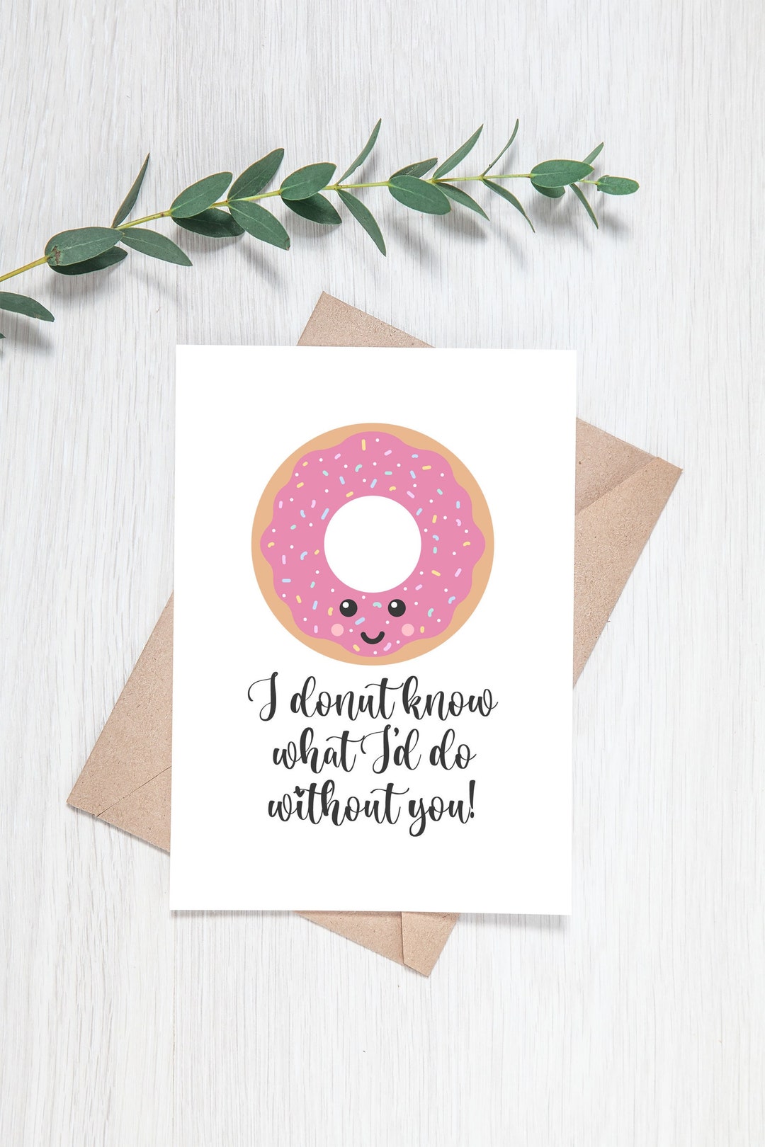 Donut Pun Card - Punny Cards - Printable Valentine's Day Card ...