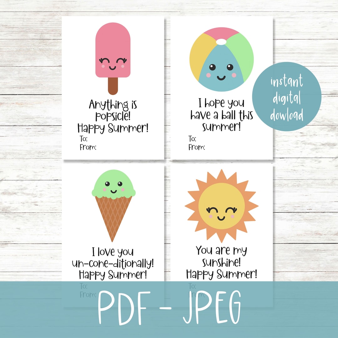 End of School Year Tags - End of School Gift Tags - Summer Puns ...