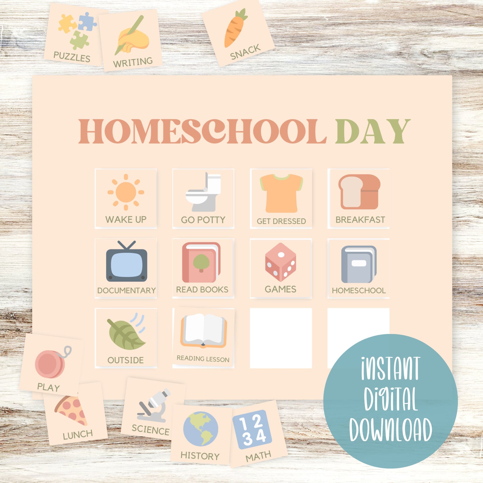 Homeschool Routine Chart - Daily Rhythm Tracker - Homeschool Chore ...