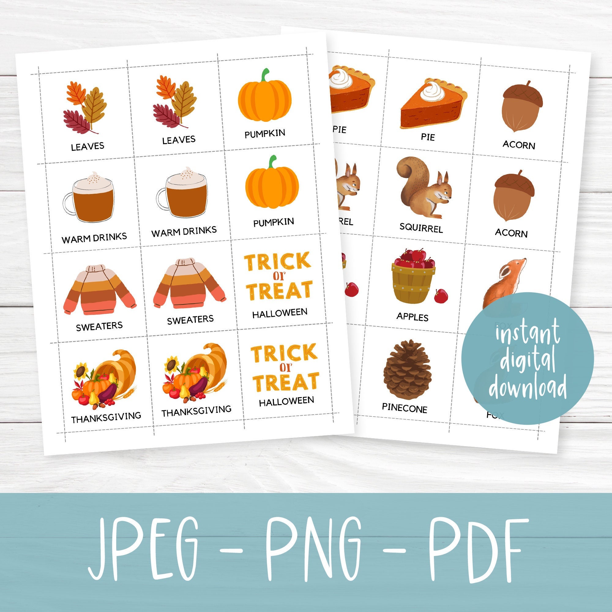 Autumn Matching Game - Autumn Printable - Fall Printable - Homeschool ...