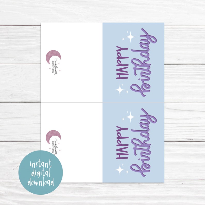 Happy Birthday Printable Card - Purple Printable Birthday Card ...