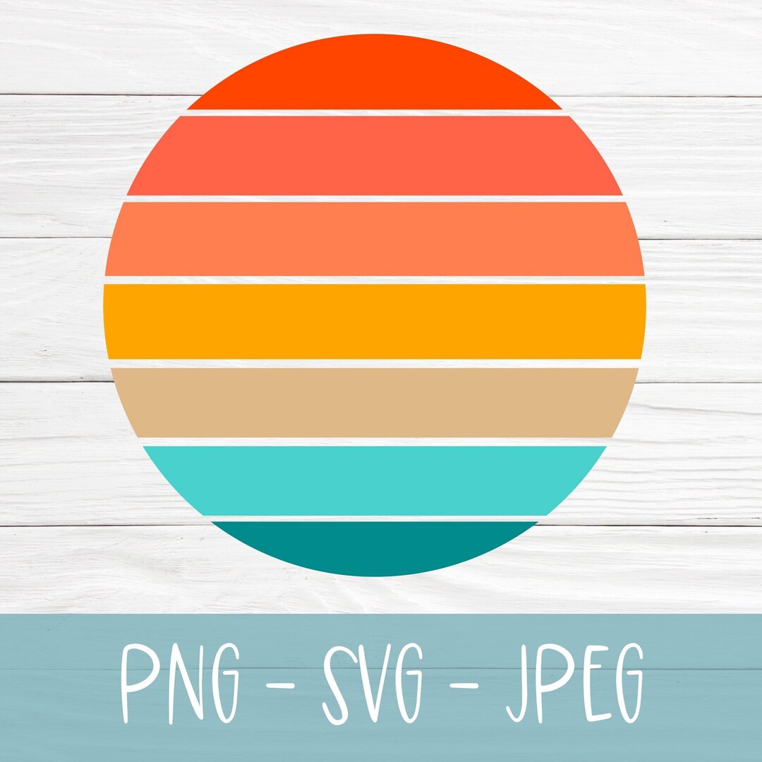 Retro Vintage Sunset SVG - Retro Vintage Sunset PNG - Split Sunset SVG ...