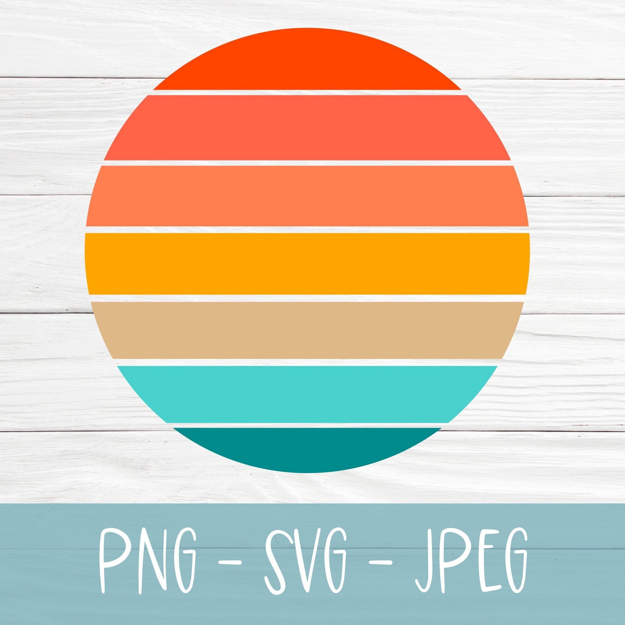 Retro Vintage Sunset SVG - Retro Vintage Sunset PNG - Split Sunset SVG ...