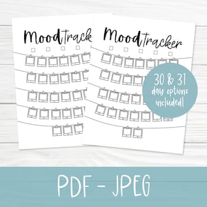 Polaroid Mood Tracker Printable - Bullet Journal Template - Habit ...
