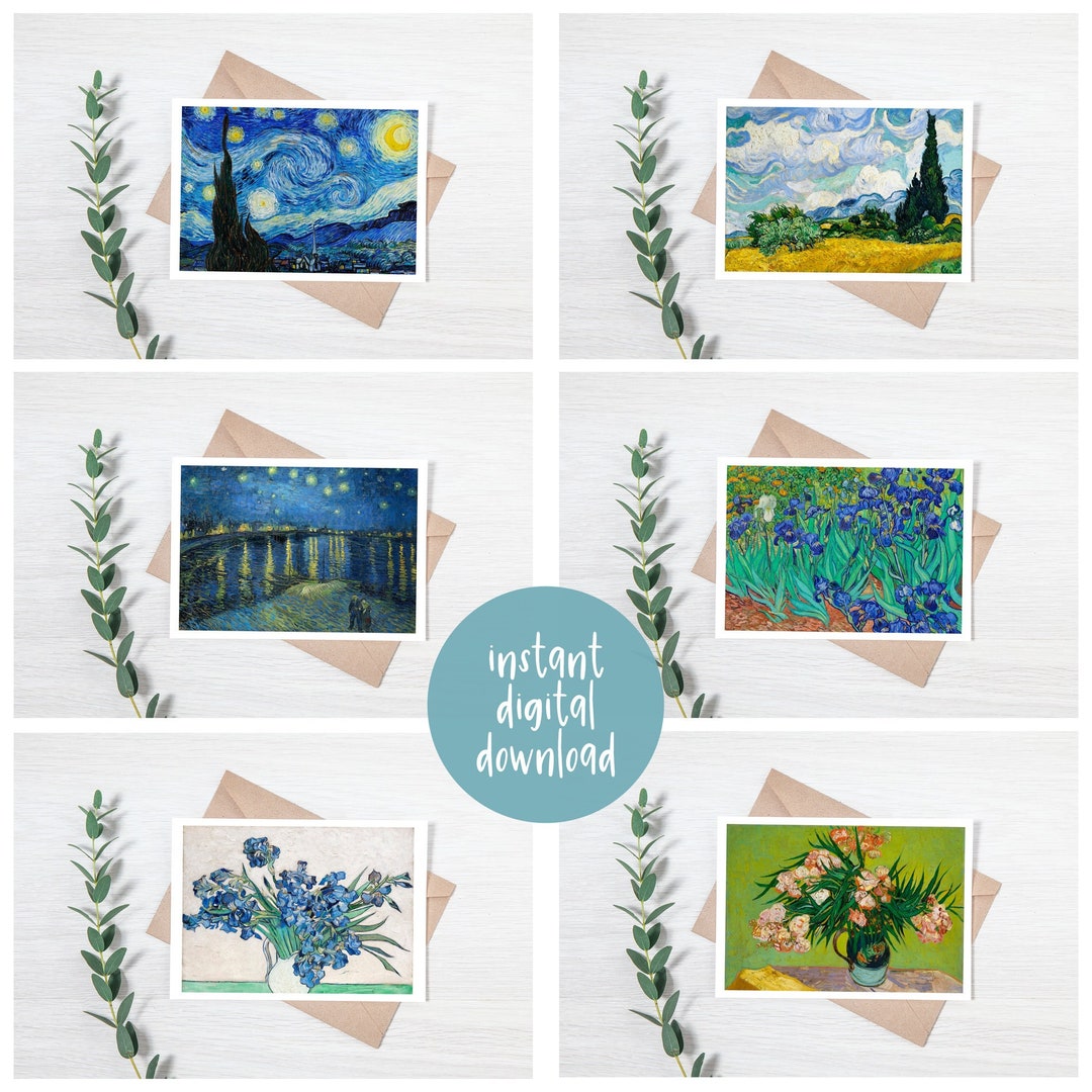 Vincent Van Gogh Paintings Cards - Starry Night Greeting Card - Van ...