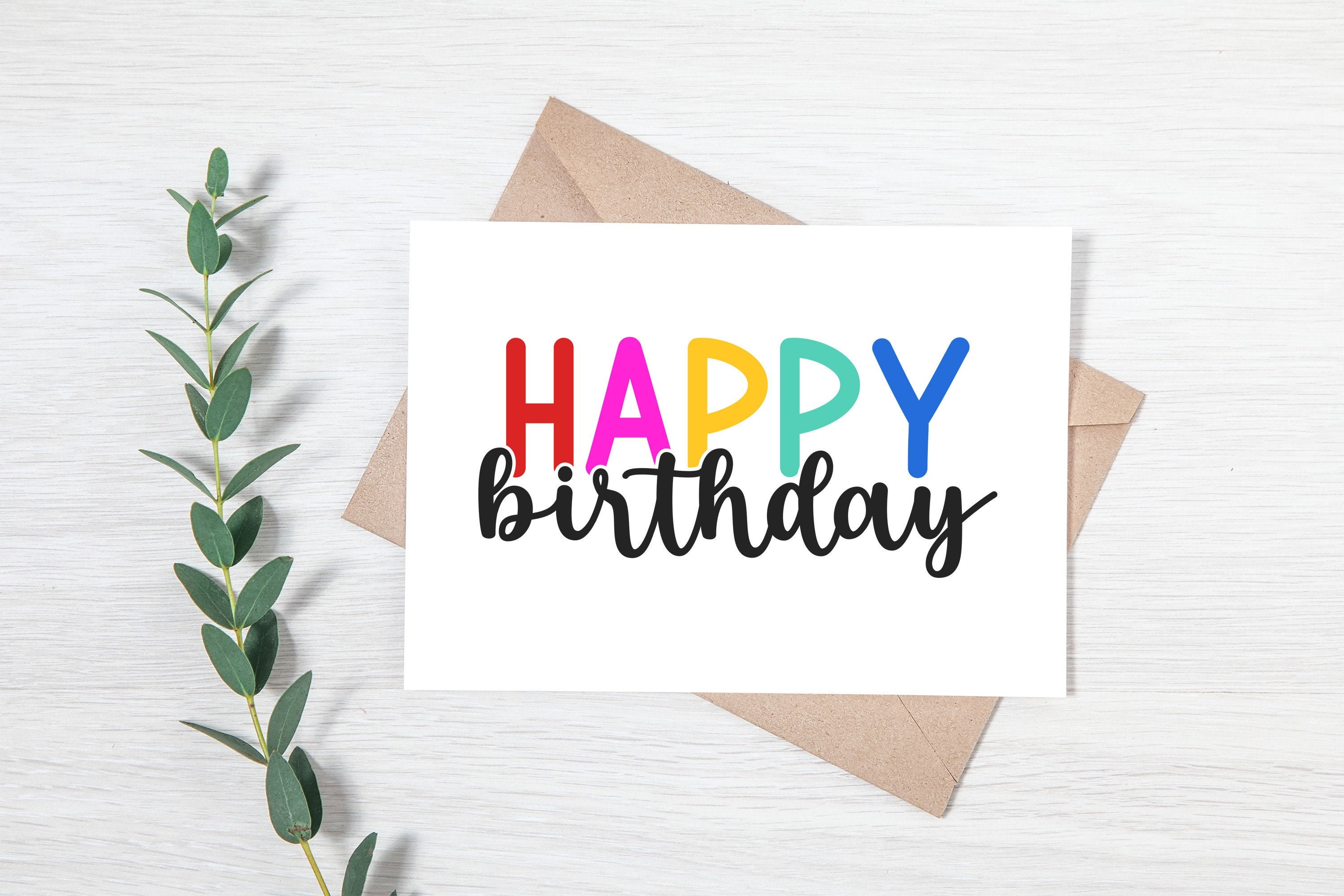 Rainbow Birthday Card Colorful Birthday Card Printable - Etsy