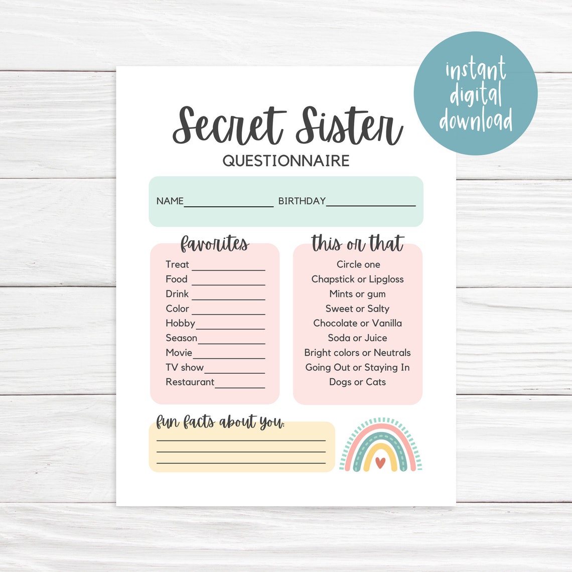 Girls Camp Secret Sister - LDS Girls Camp - Young Womens Camp - Secret ...