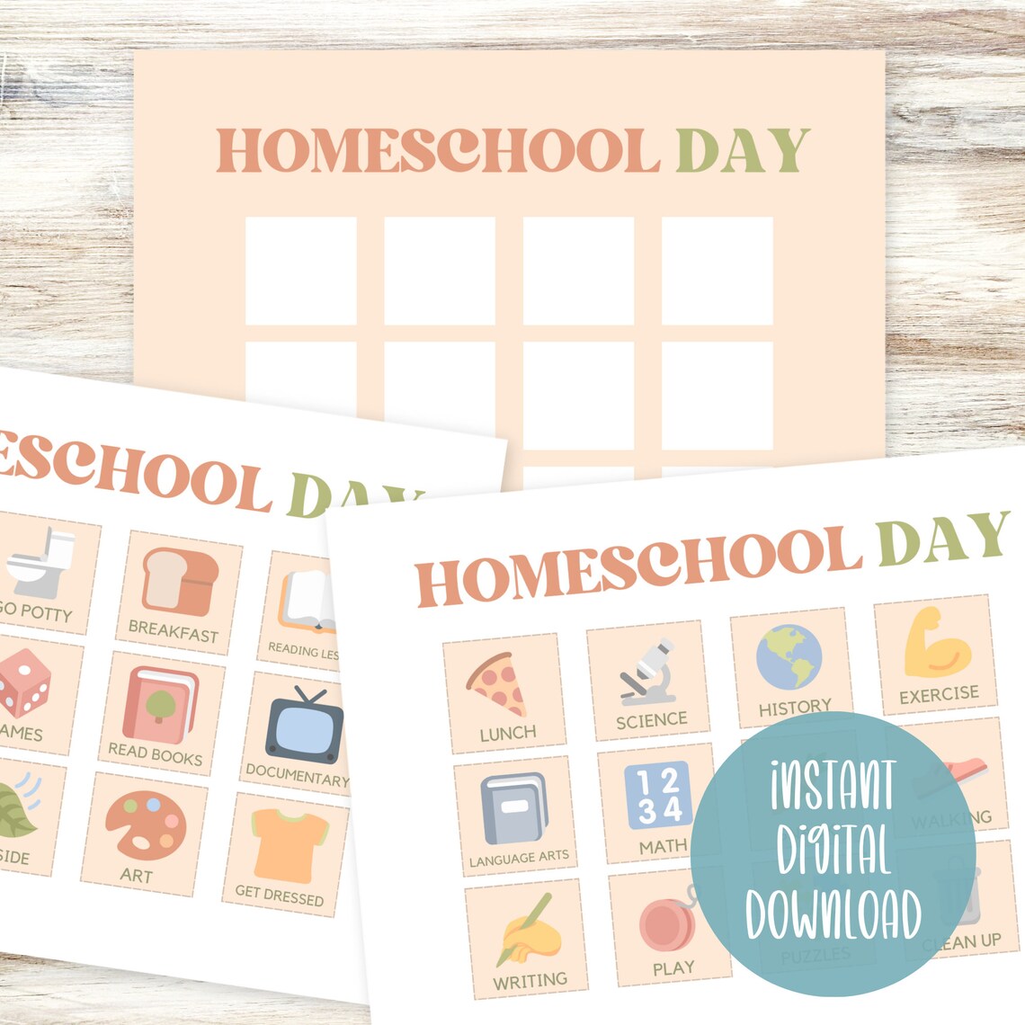Homeschool Routine Chart – Daily Rhythm Tracker, Visual Schedule ...