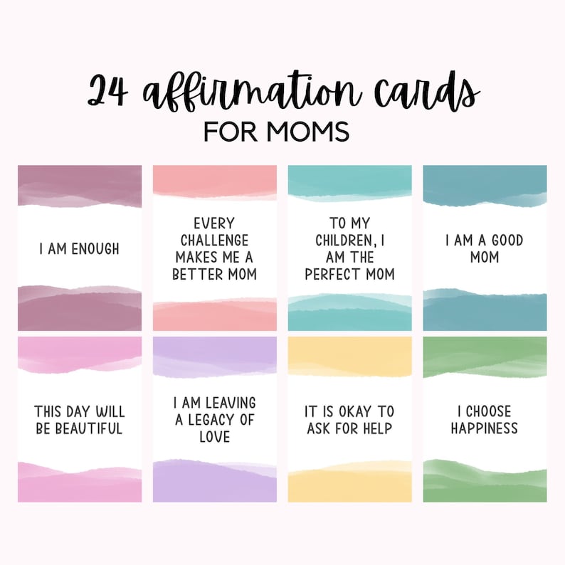 Affirmation Cards for Moms - Printable Affirmation Cards - New Mom Gift ...