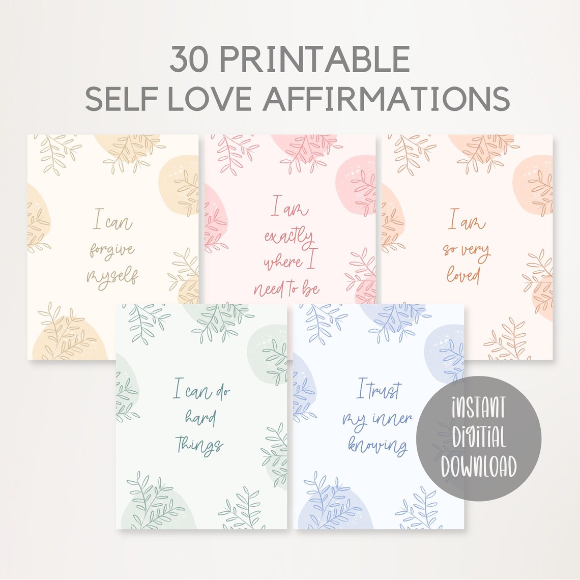Self Love Affirmations Printable Affirmation Cards Life Change ...