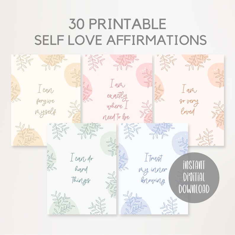 Self Love Affirmations Printable Affirmation Cards Life Change ...