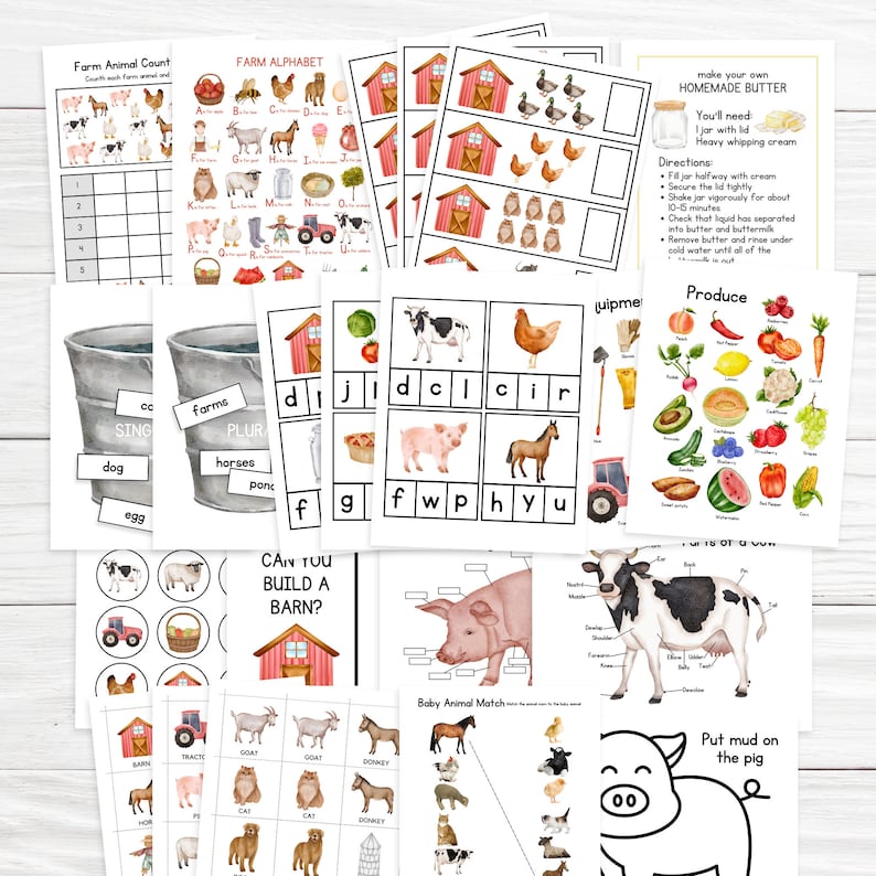 Farm Unit Study - Farm Theme Activities - Montessori Farm Study ...