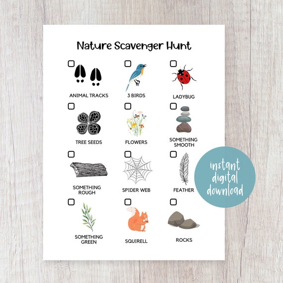 Nature Scavenger Hunt Printable Scavenger Hunt Printable - Etsy