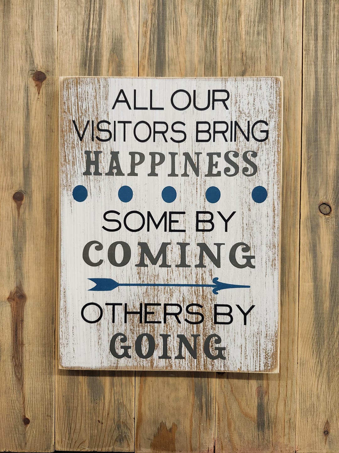 All Our Visitors Bring Happiness. Some by Coming Others by Going. - Etsy
