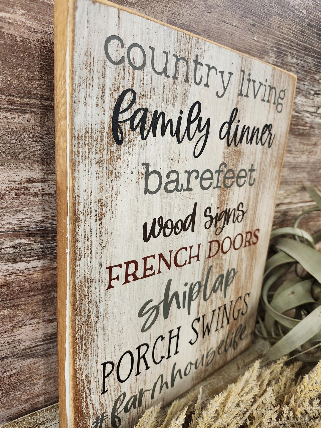Handmade Farmhouse Wooden Sign, Country Living Decor (12x9in) - Etsy