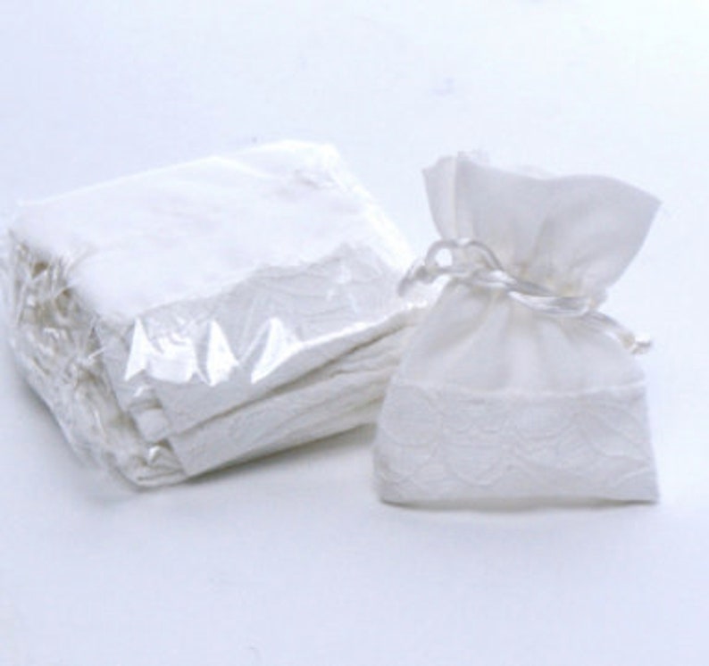 1-10pc WHITE LACE Sachet Bag 4"x3" /lace Bag/white Lace Bag/ring Bag ...