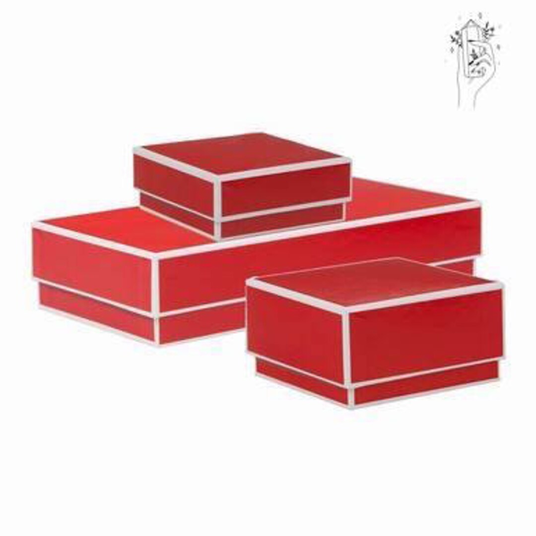 Red Glossy Jewelry Boxes | Red With White Gift Boxes| Cute Sturdy Gift ...