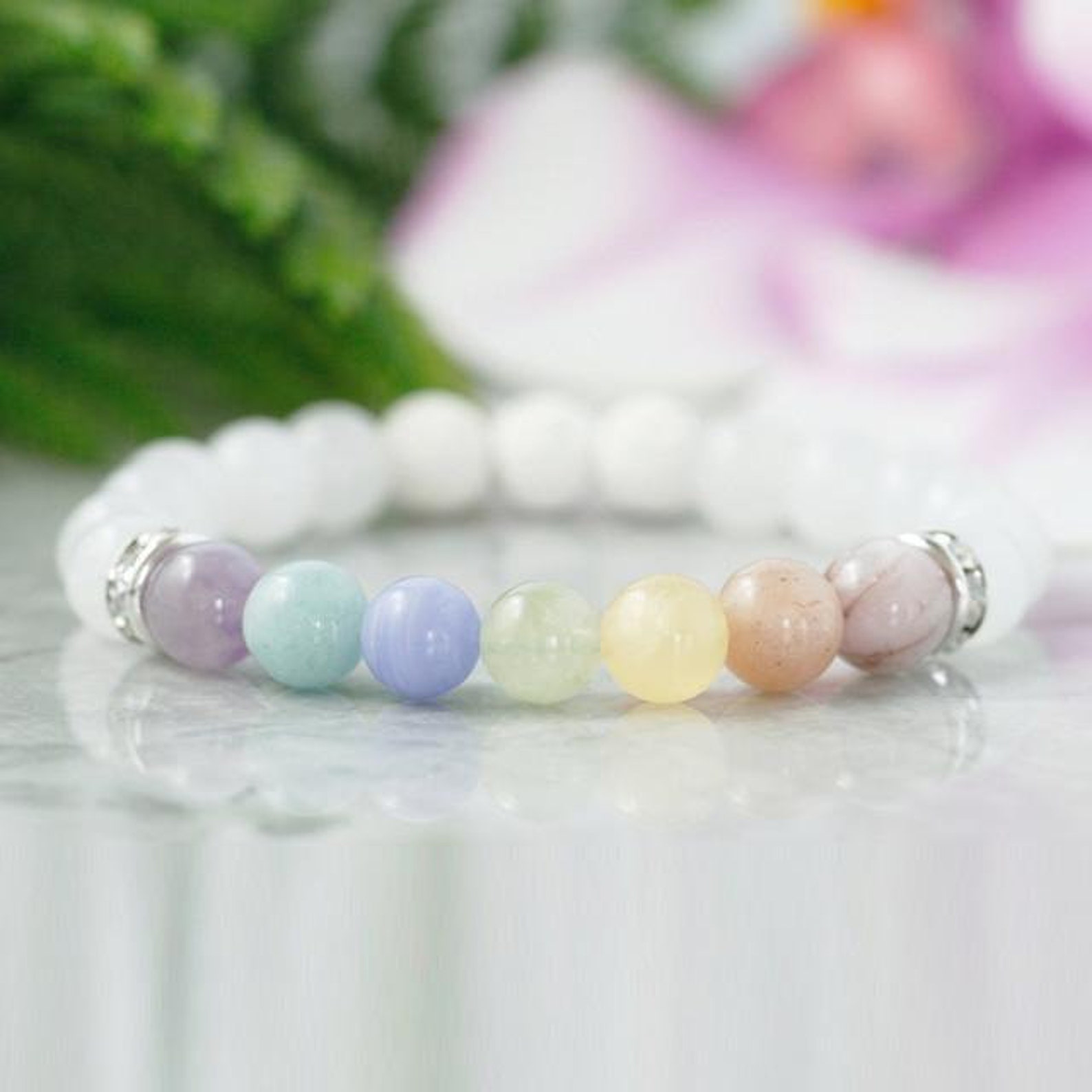 7 Chakra Diffuser Bracelet Healing Chakra Crystals energy - Etsy