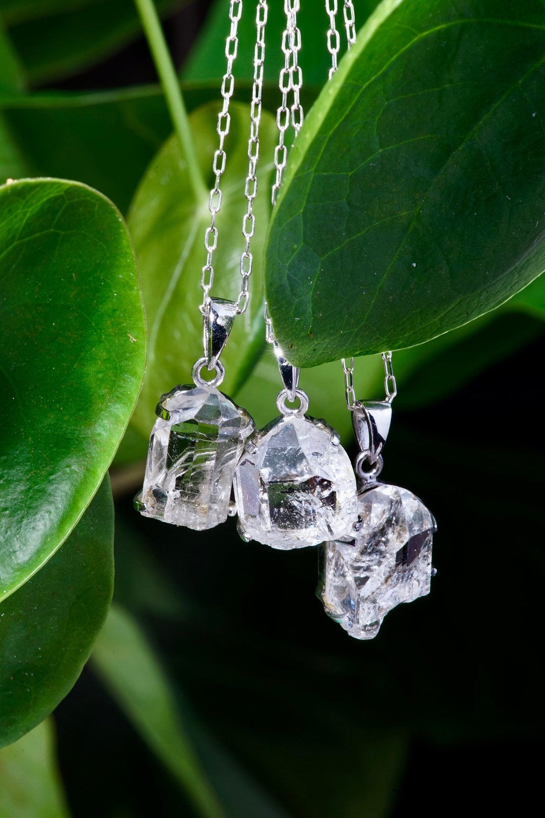 Raw White Topaz Necklace: Genuine Gemstone, Sterling Silver Chain - Etsy