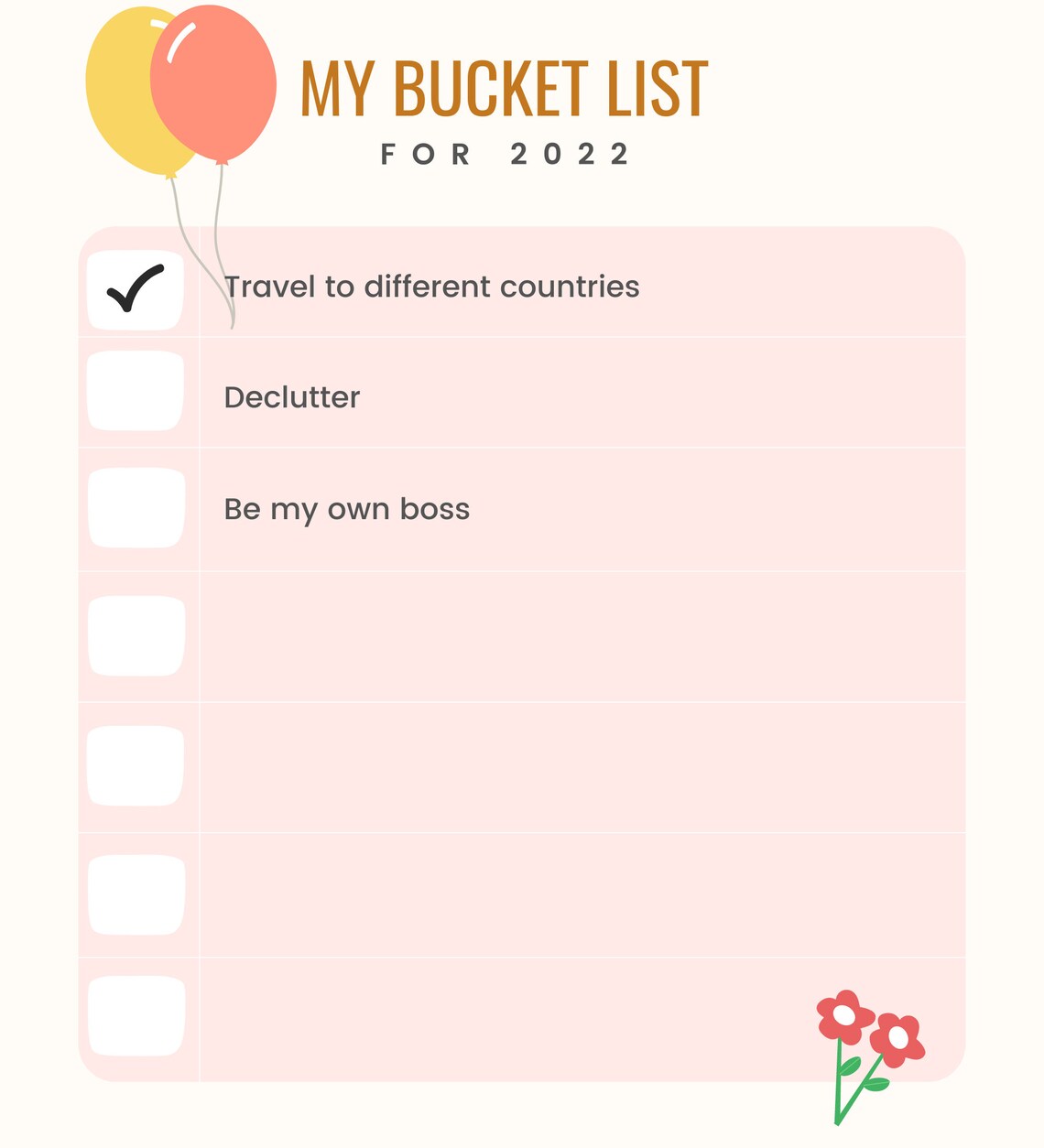 Bucket List Digital Planner, Printable Bucket Checklist, Bucket List ...