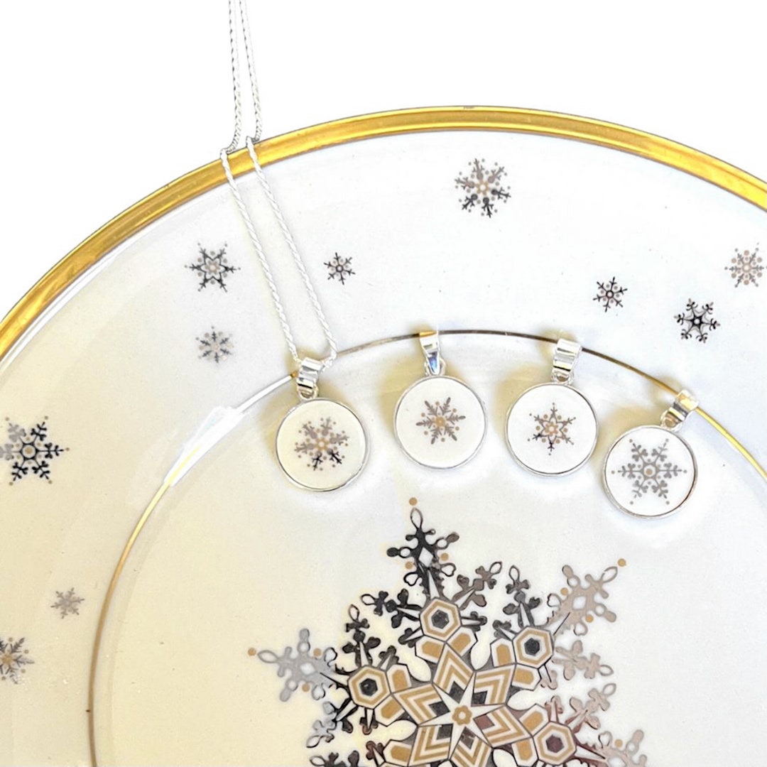 Holiday Broken China Jewelry Necklace Handmade With Lenox Eternal ...