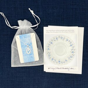 Forget Me Not China Necklace, Dainty Broken China Pendant, Vintage ...