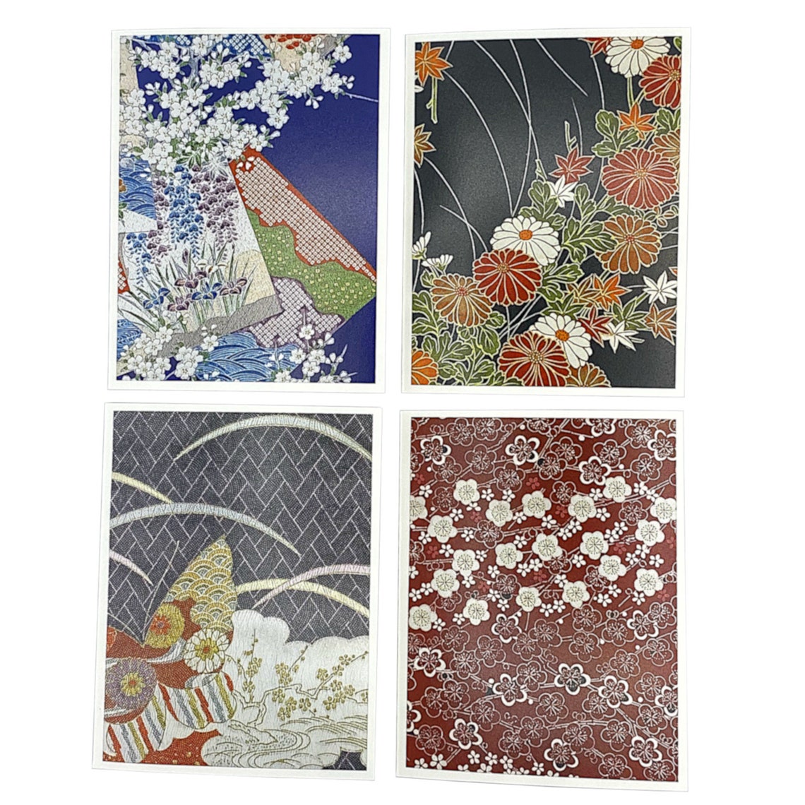 Vintage Silk Kimono Notecard Set Japanese Greeting Card Boxed - Etsy