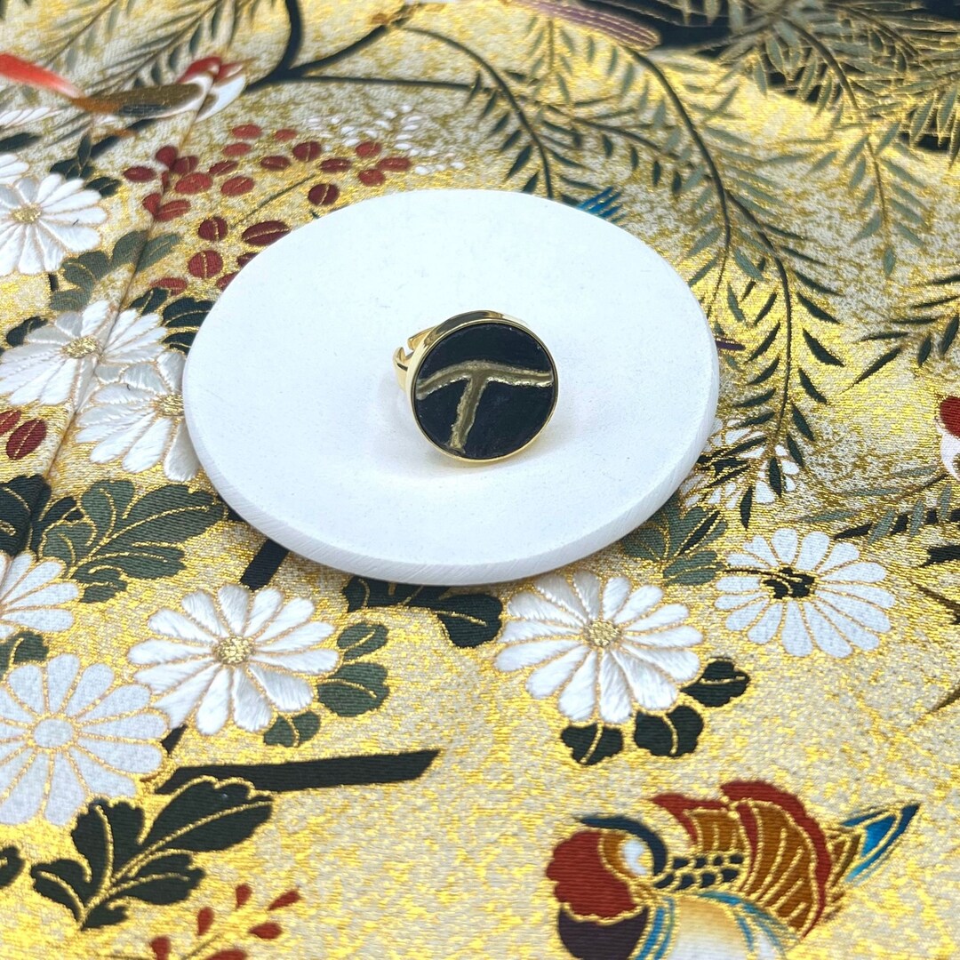 Black Kintsugi I Am Enough Ring Handmade From Broken Pottery, Wabi Sabi ...