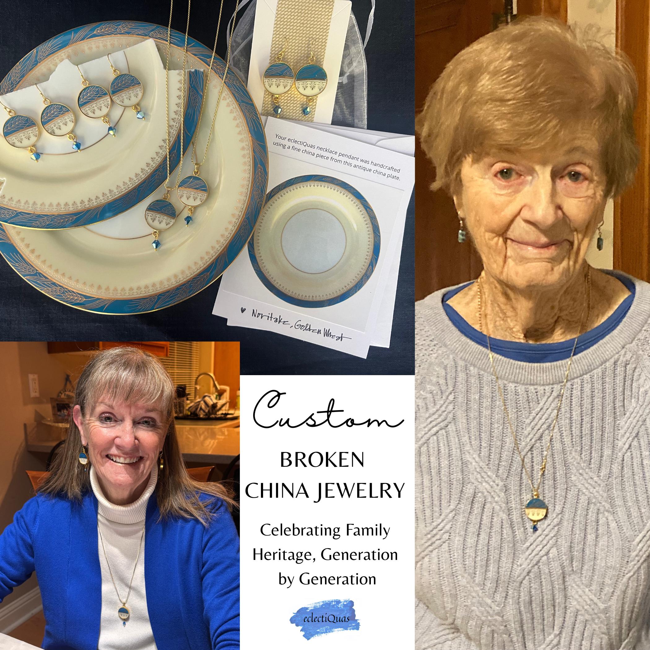 CUSTOM Order China Necklace Handmade From Your Family China, Bespoke ...