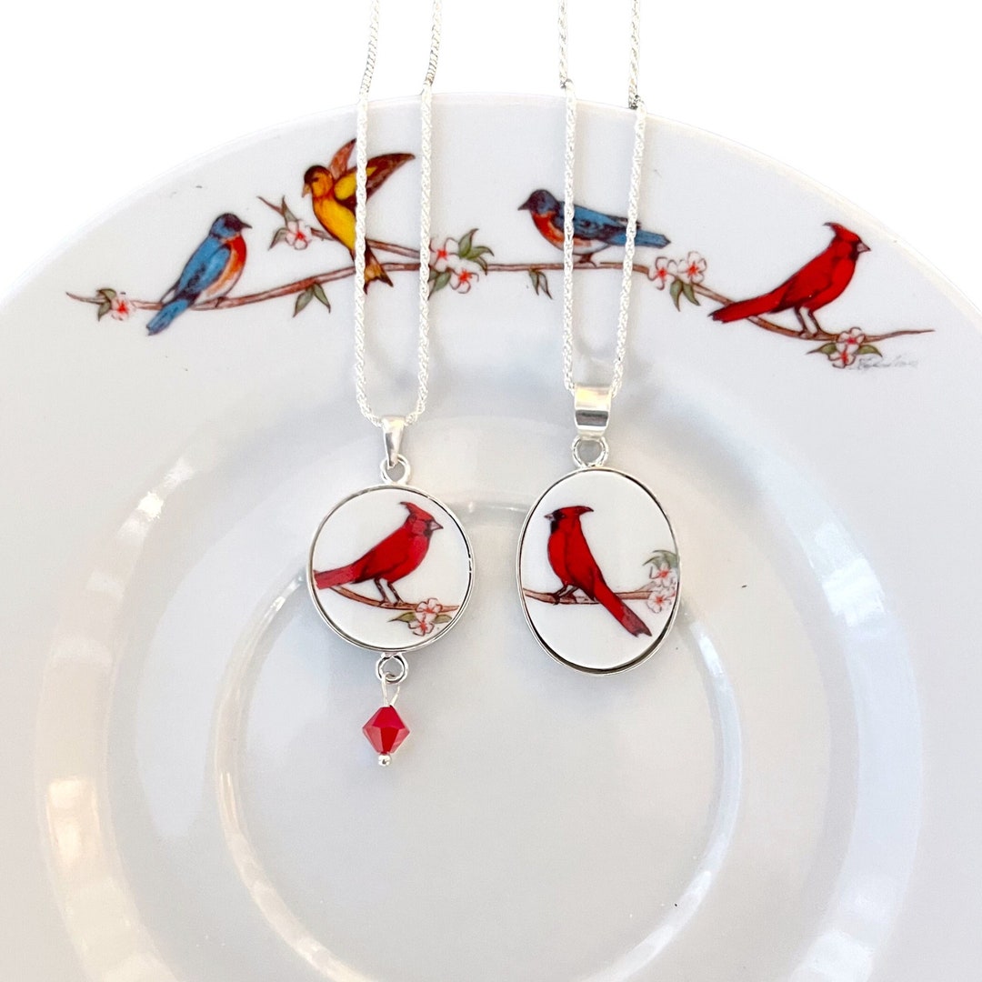 Red Cardinal Necklace Handmade With State Bird or College Mascot ...
