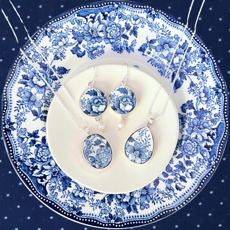 Vintage China Plate Blue - Etsy