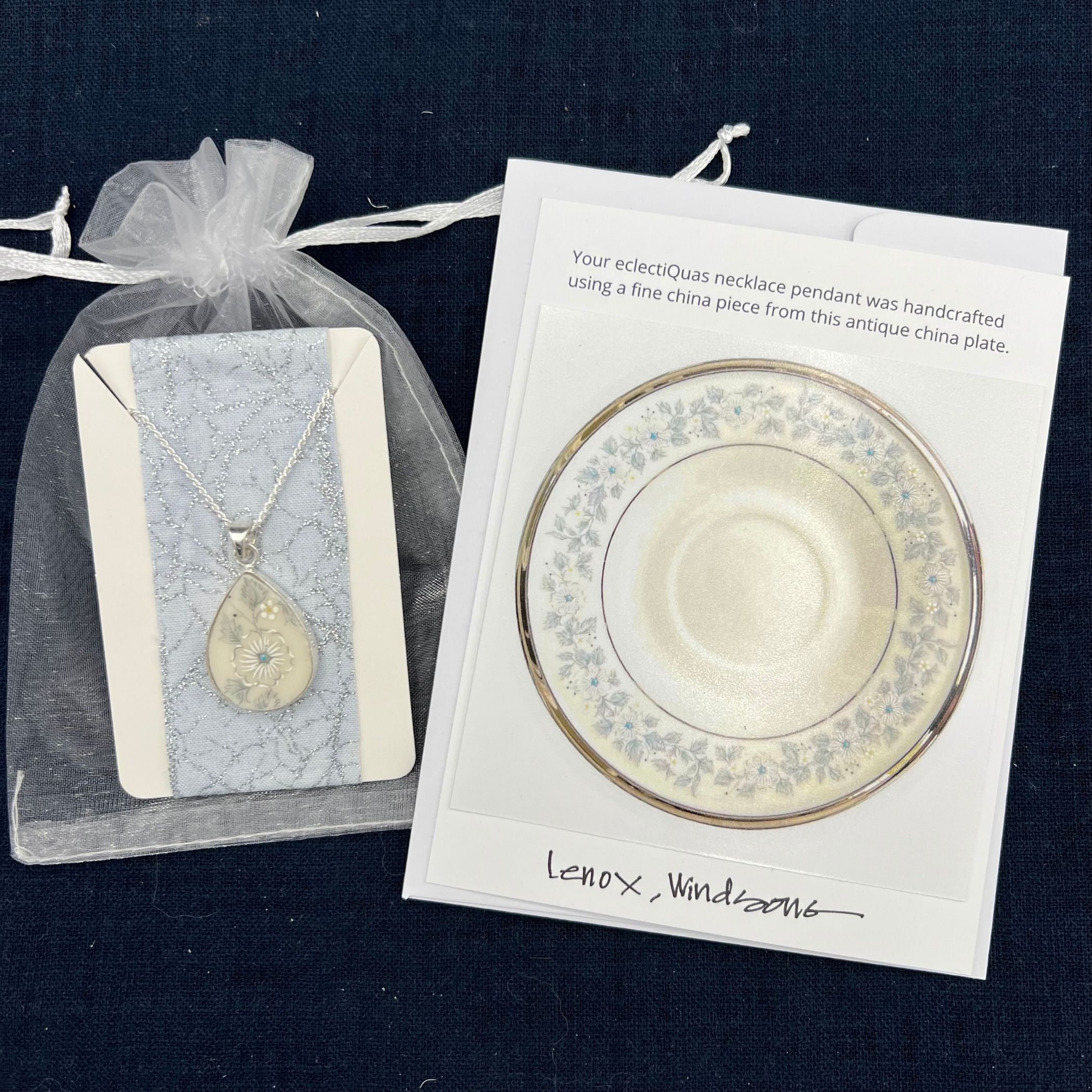 Lenox Windsong China Necklace Handmade With Fine Wedding China, Broken ...